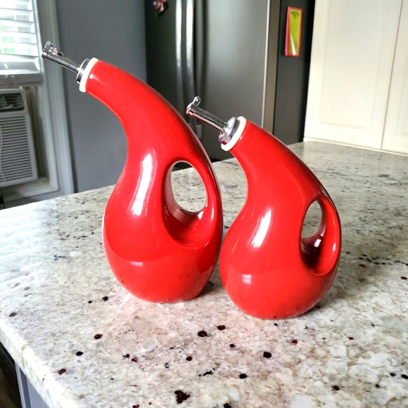 Rachael Ray | Kitchen | Rachel Ray Oil Vinager Bottles Set Red Brand ...